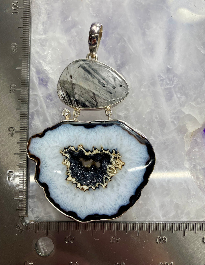 Merlinite and Tourmalinated quartz set in 925 silver – Tinkerbells ...